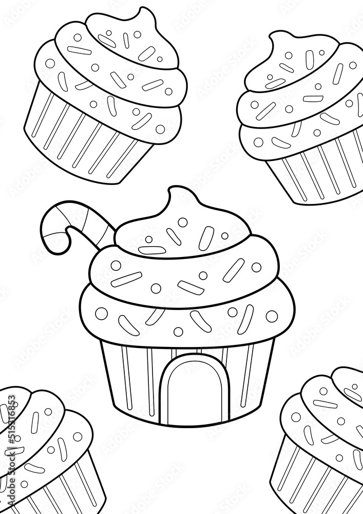 Candyland coloring pages A4 for kids and adult Stock Illustration ...