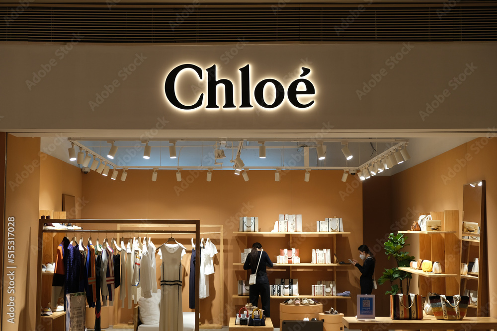 Shanghai,China-July 3rd 2022: front of Chloe retail store and customers ...