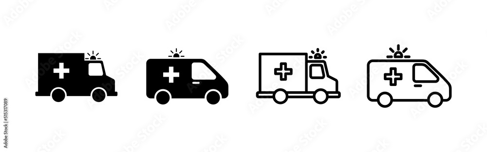 Ambulance icon vector. ambulance truck sign and symbol. ambulance car ...