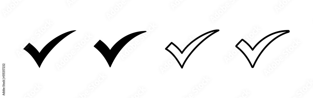 Check mark icon vector. Tick mark sign and symbol Stock Vector | Adobe ...