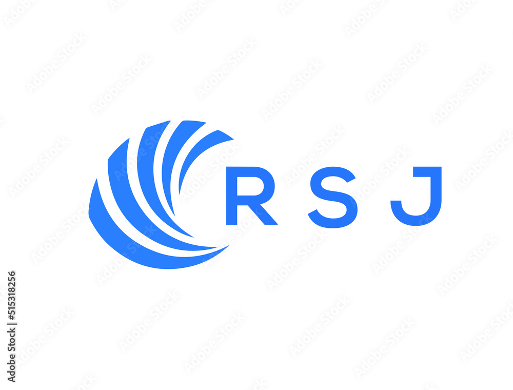 RSJ Flat accounting logo design on white background. RSJ creative ...