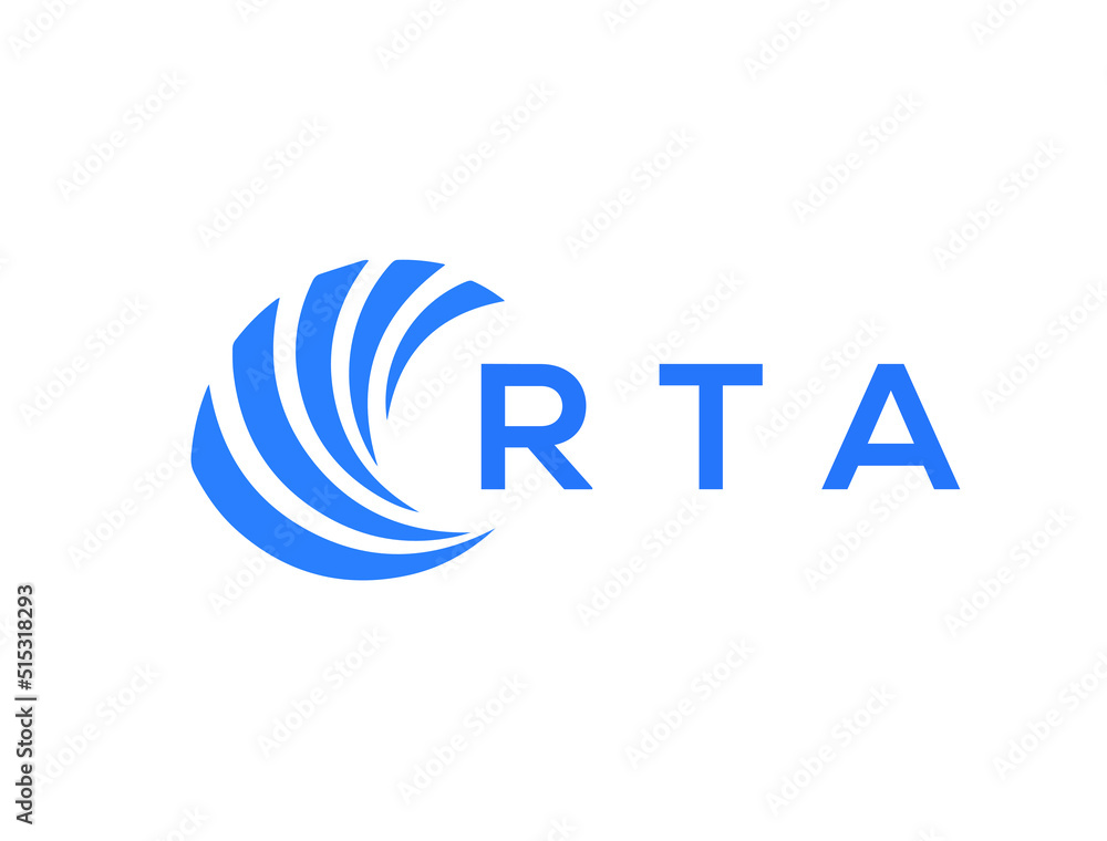 RTA Flat accounting logo design on white background. RTA creative ...