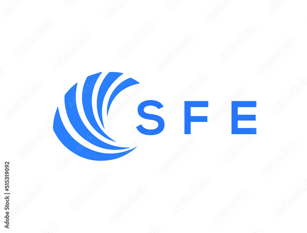 SFE Flat accounting logo design on white background. SFE creative ...