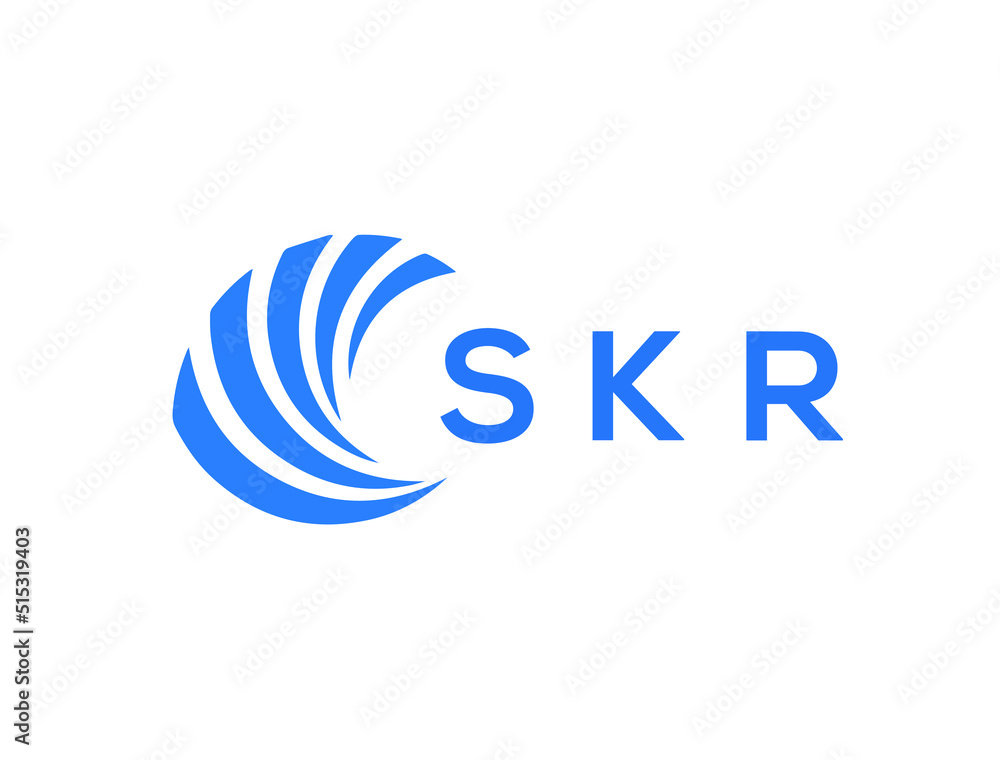 SKR Flat accounting logo design on white background. SKR creative ...