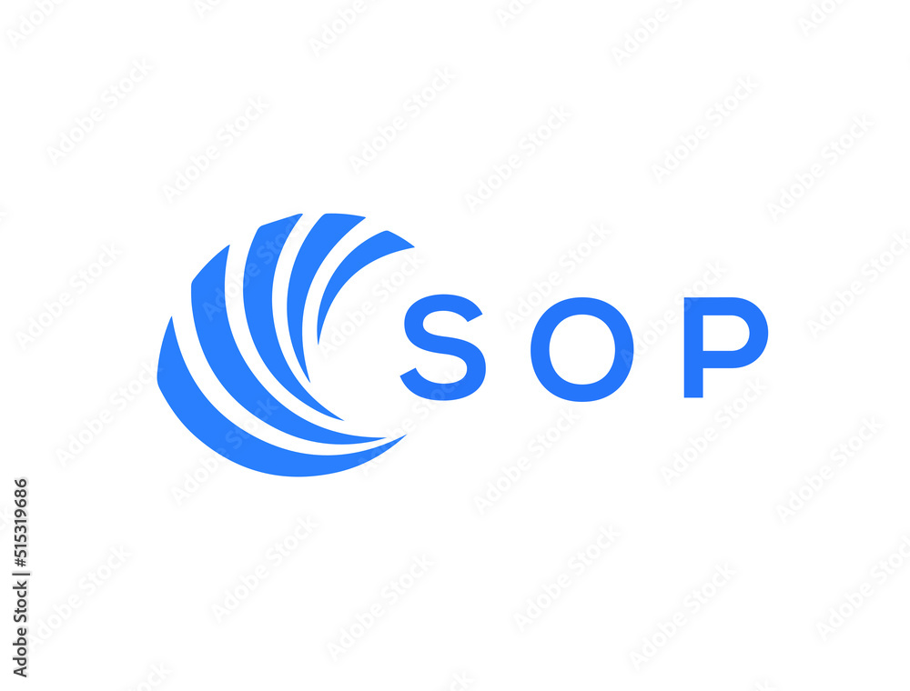 SOP Flat accounting logo design on white background. SOP creative ...