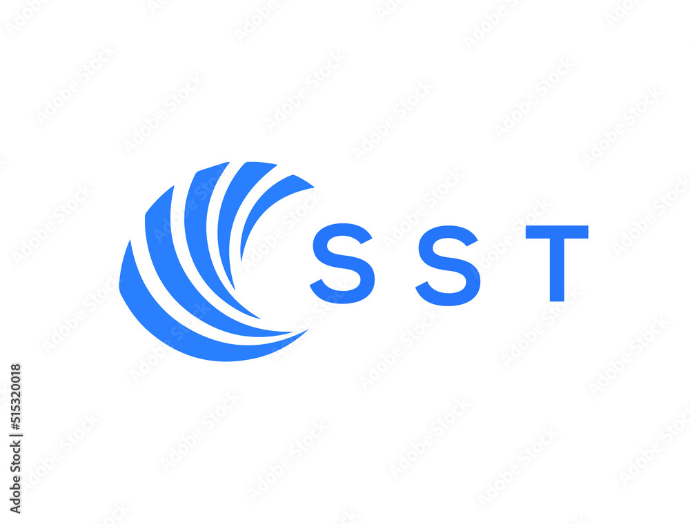 SST Flat accounting logo design on white background. SST creative ...