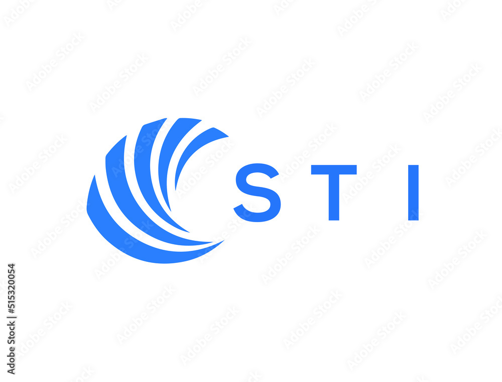 STI Flat accounting logo design on white background. STI creative ...