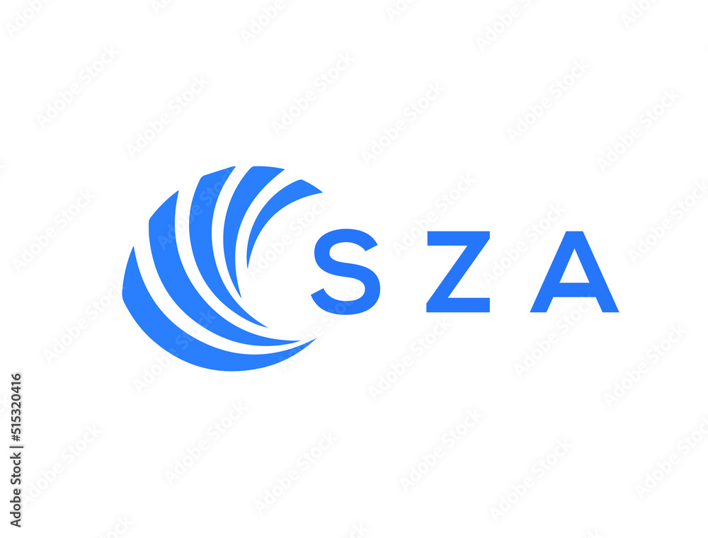 SZA Flat accounting logo design on white background. SZA creative ...