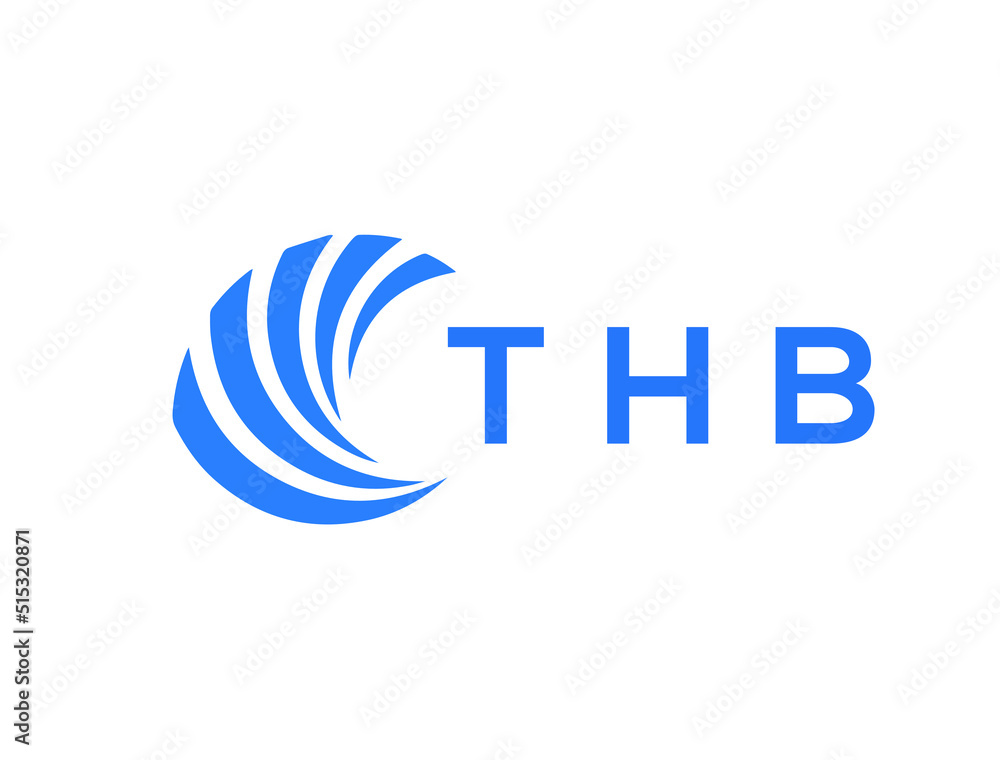 THB Flat accounting logo design on white background. THB creative ...