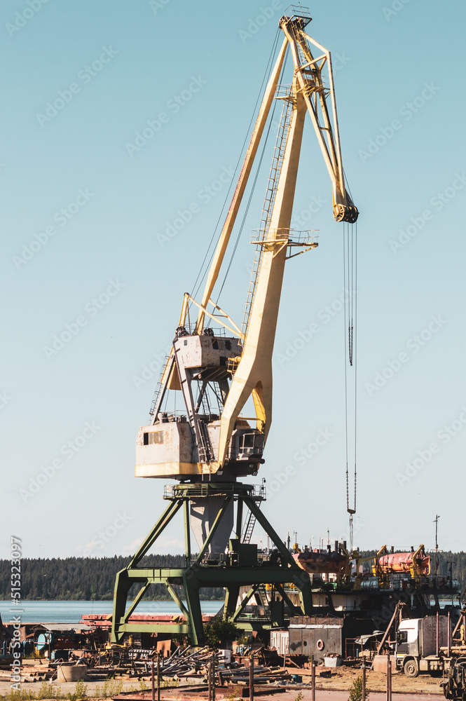 cargo crane in the port Stock Photo | Adobe Stock