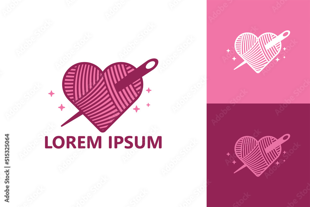 Love sewing thread logo template design vector Stock Vector | Adobe Stock