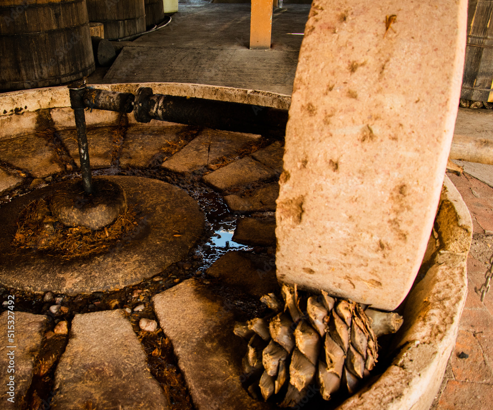 Proceso del mezcal, agave espadín cocido. Stock-Foto | Adobe Stock
