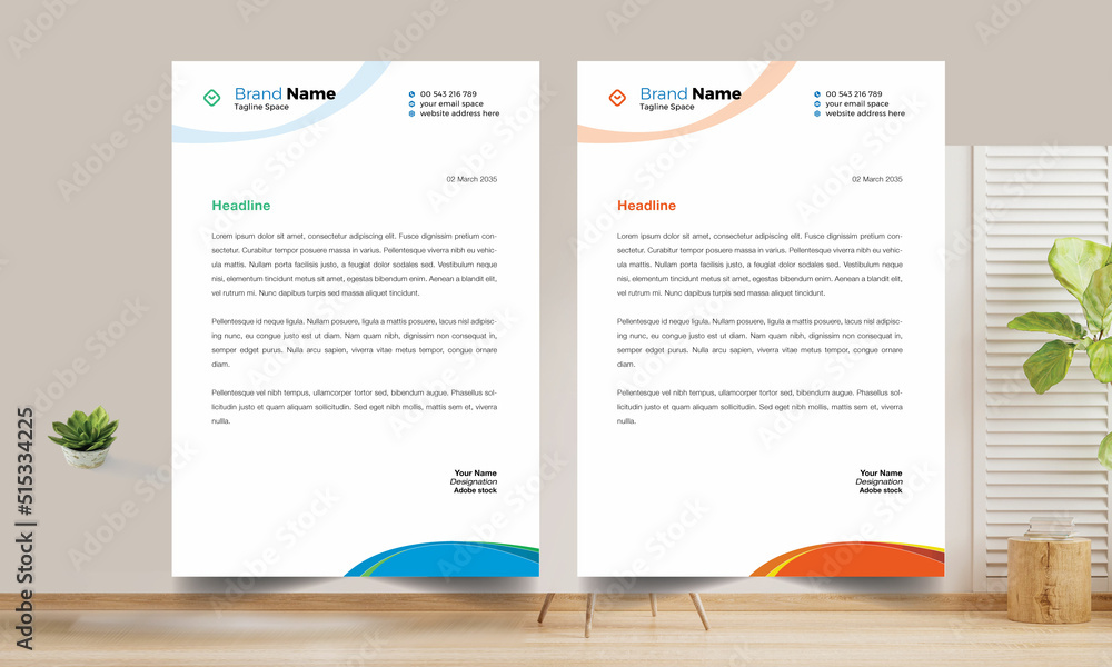Advance Letterhead, Pad Design Stock Vector | Adobe Stock