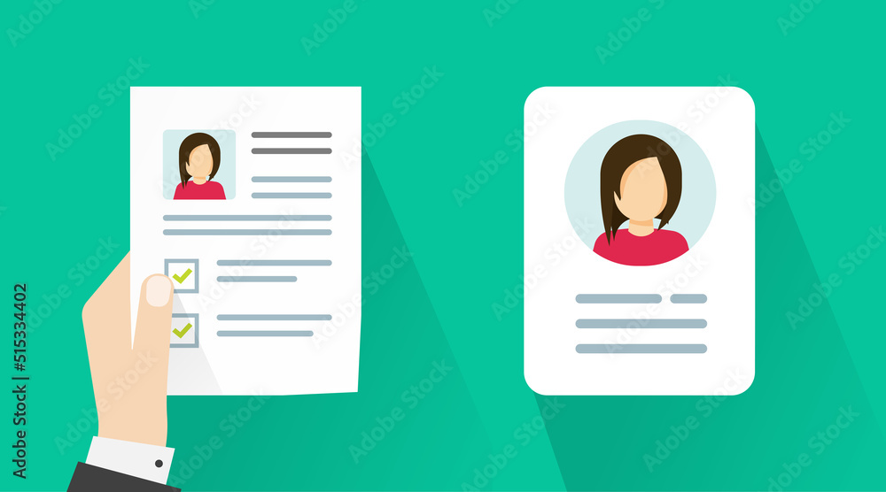 Personal profile data info file vector icon or employee credential ...