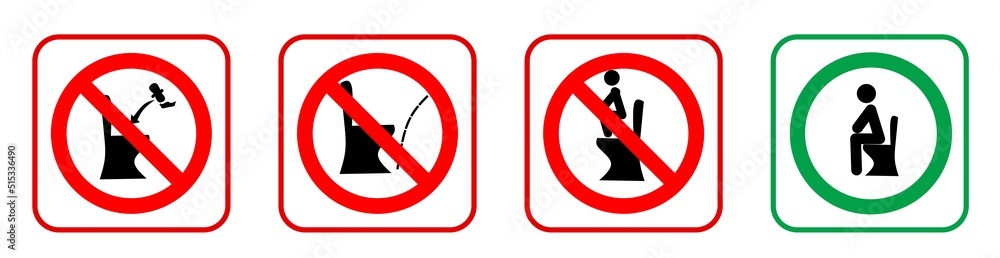 information sign on the toilet. Do not squat on the flush toilet. no ...