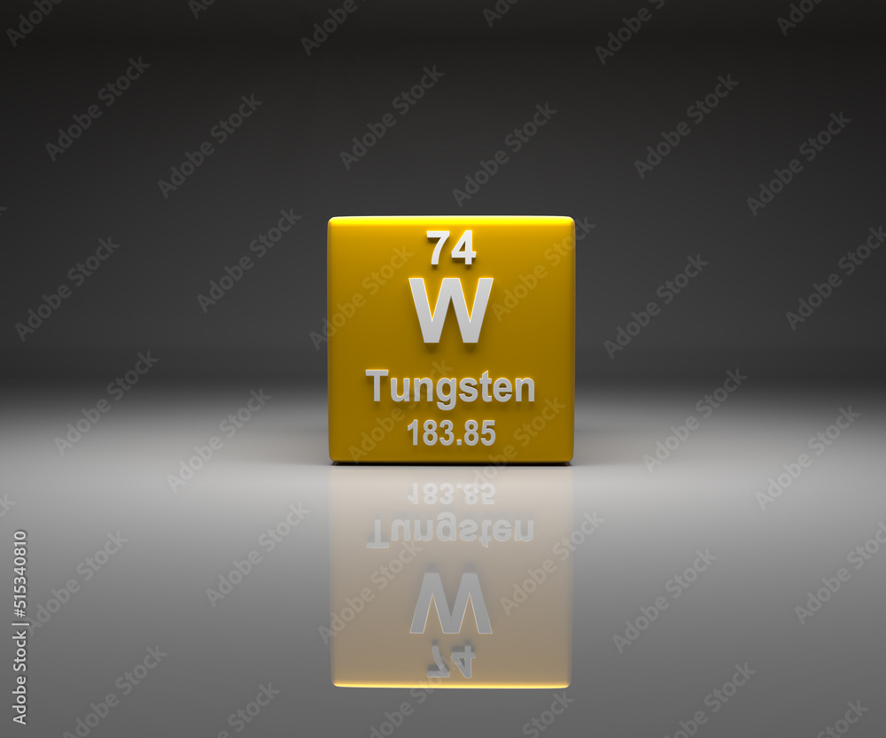 Cube with Tungsten number 74 periodic table Stock Illustration | Adobe ...