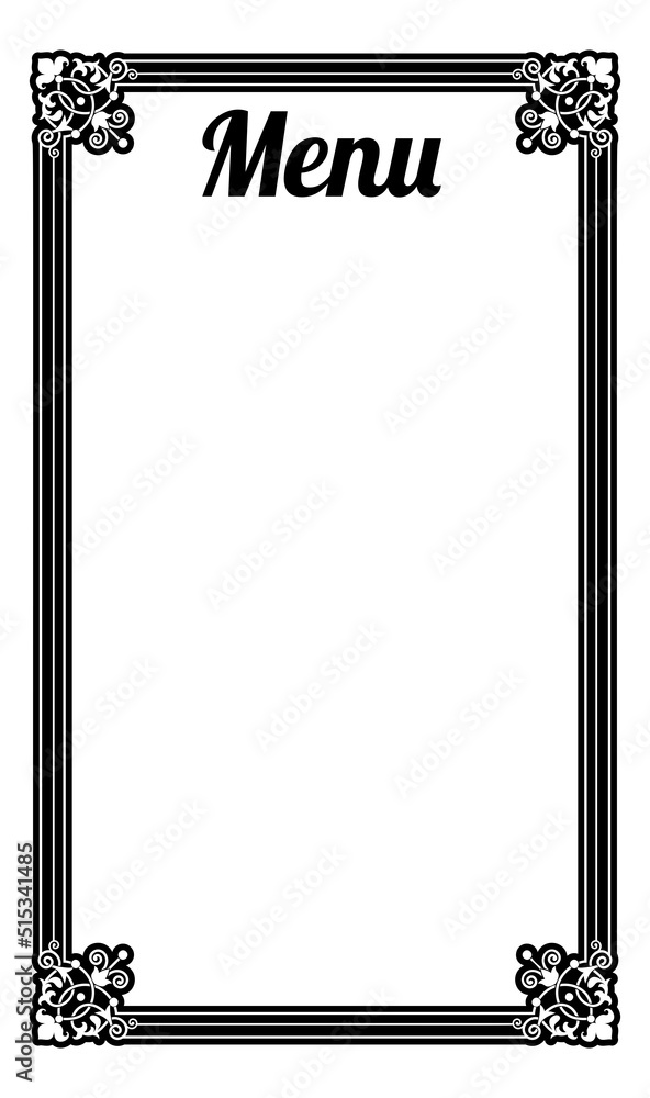 Menu Frame Border Background Stock Vector | Adobe Stock