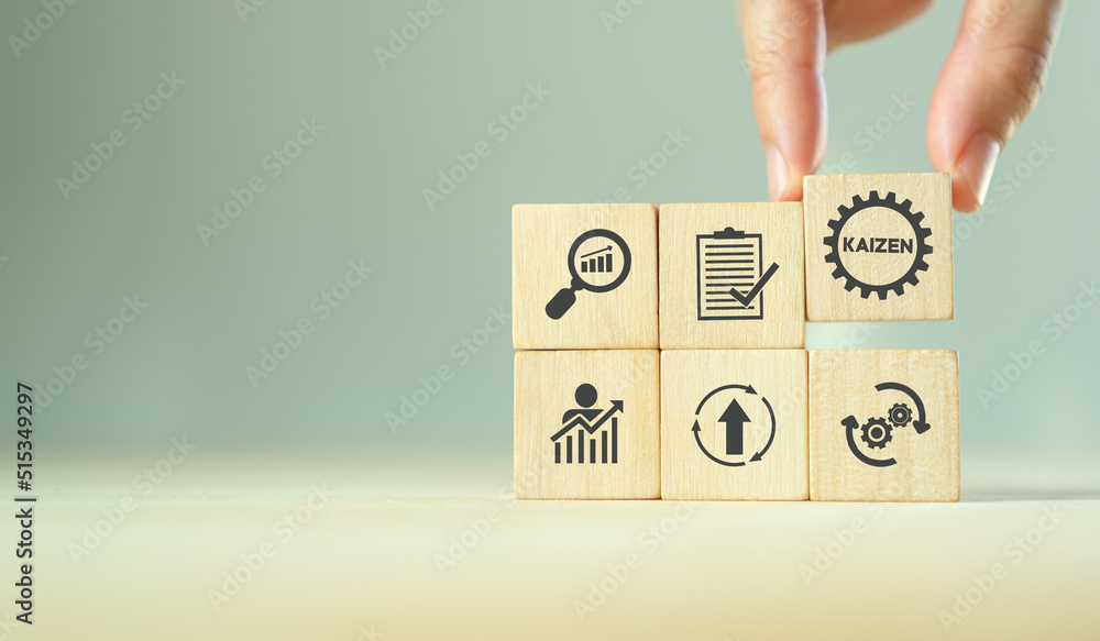 Kaizen concept; the continuous improvement in business for efficiency ...