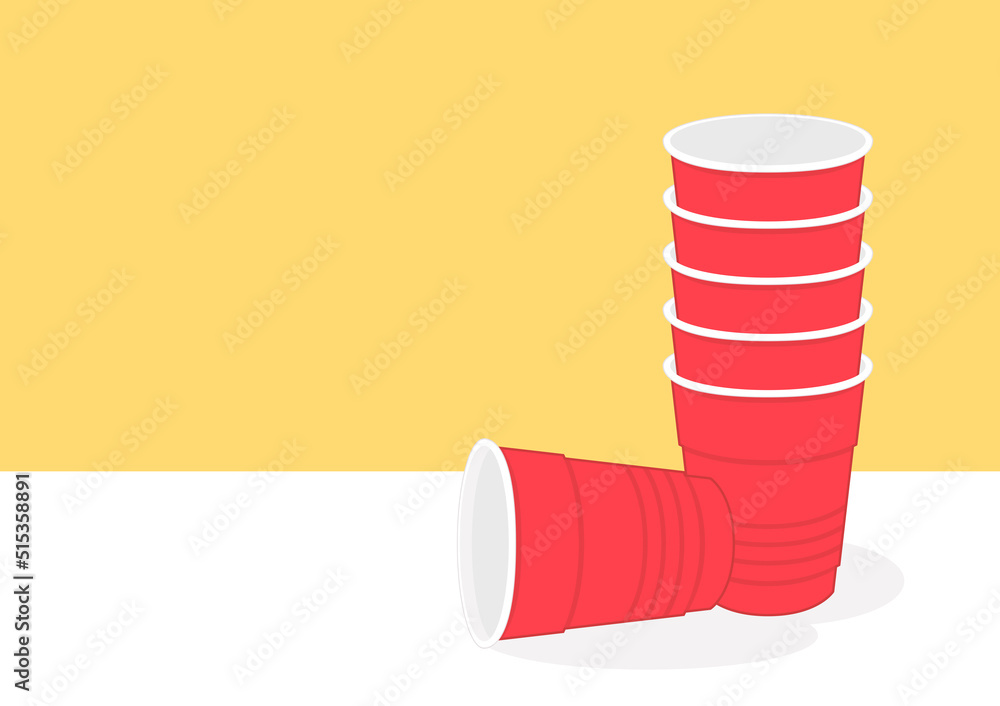 Plastic Cups Vector Red Beer Pong Plastic Cups With Ball Traditional
