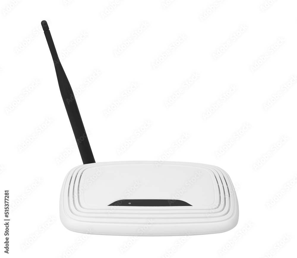 Wireless Wi-fi Router with antenna Stock Photo | Adobe Stock