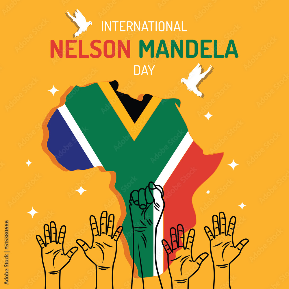 International Nelson Mandela Day Abstract Poster Stock Vector | Adobe Stock