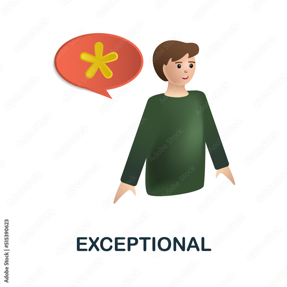 Exceptional icon in 3d. Colored illustration from core values ...