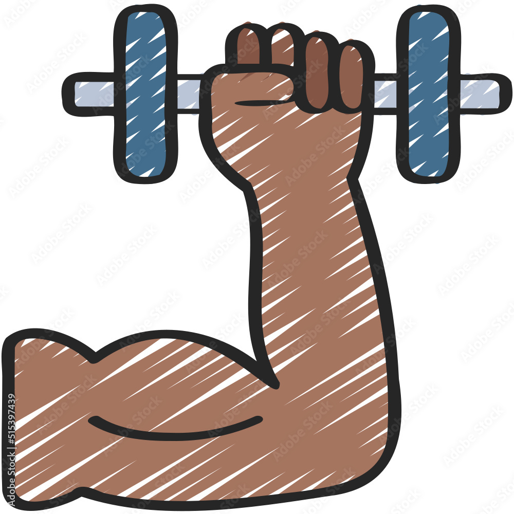 Dumbbell Curl Arm Icon Stock Vector | Adobe Stock