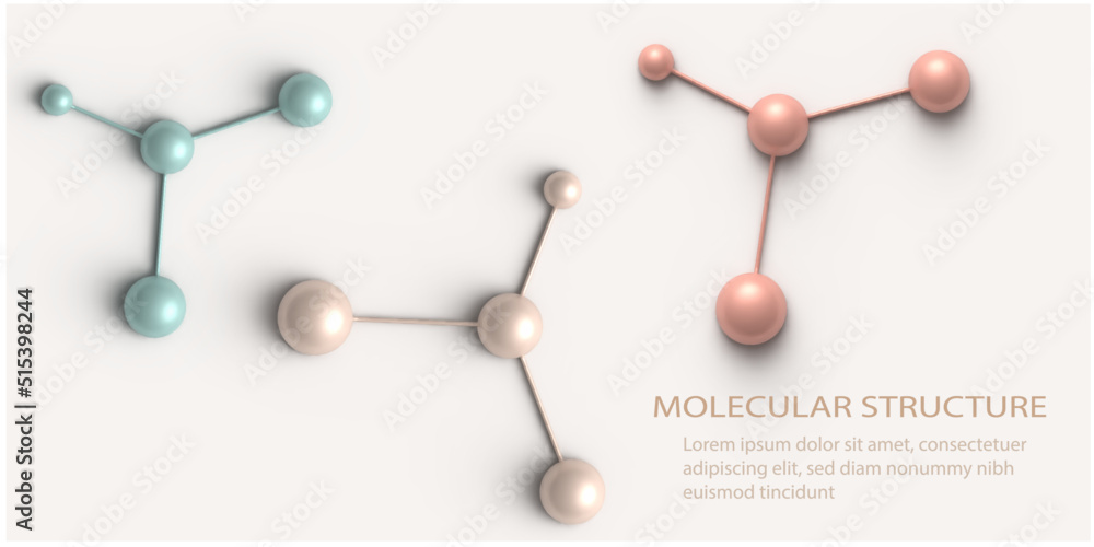 Science background design with 3d molecular structure Stock Vector ...