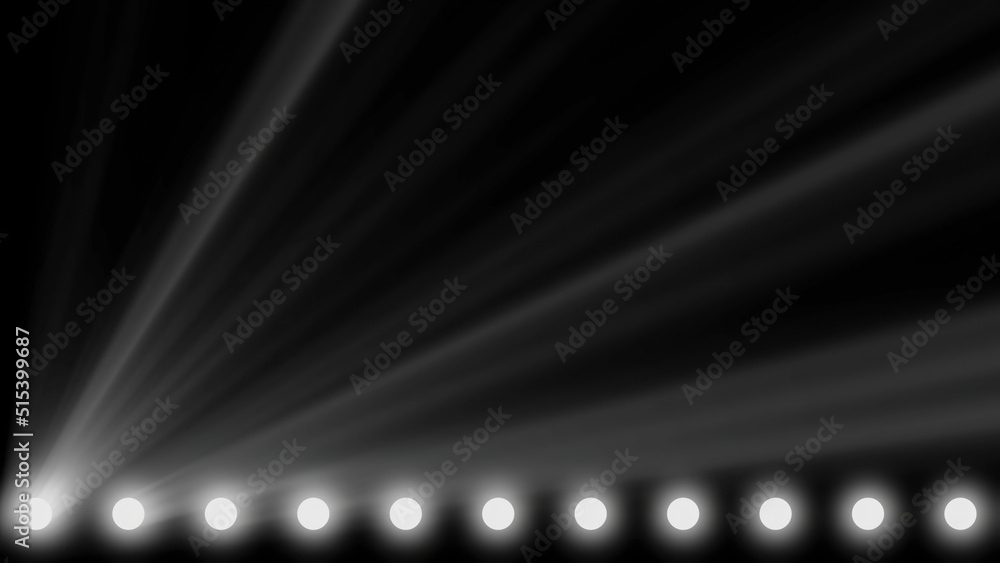 Animation of stage lights frame. Bright shiny stage lights flashing ...