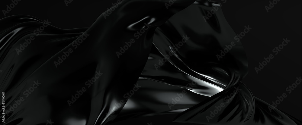 Black background with 3d shape. 3d illustration, 3d rendering. Stock ...