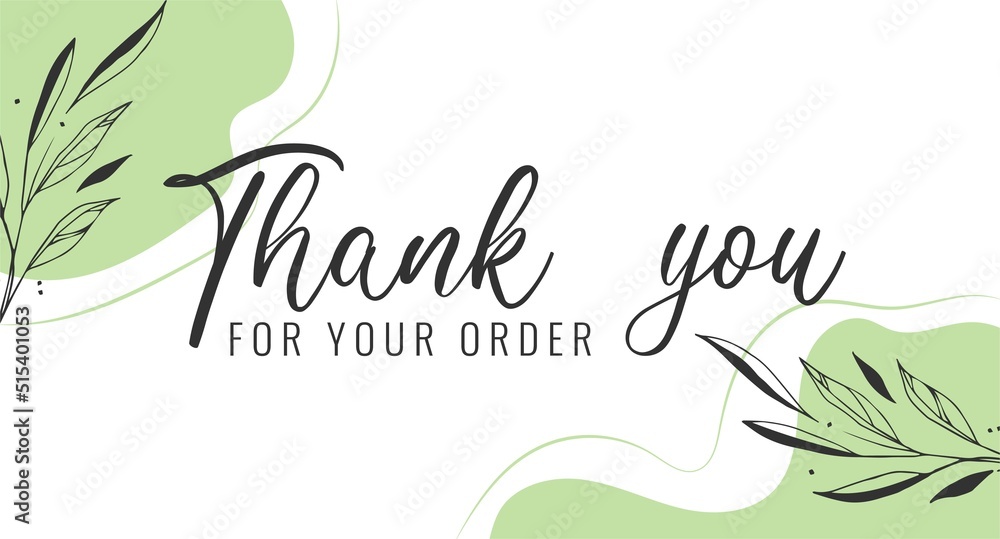 Thank you for your order card design for online buyers illustration ...