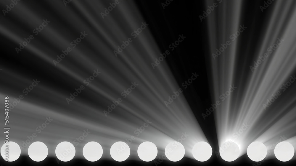 Animation of stage lights frame. Bright shiny stage lights flashing ...