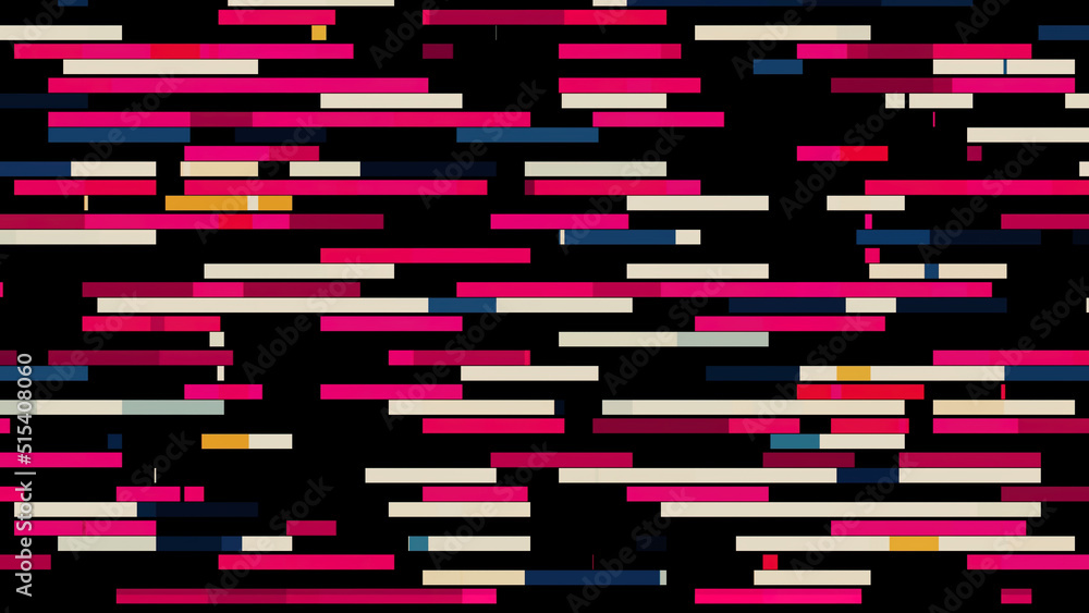 Abstract horizontal parallel rows of short lines moving into the ...