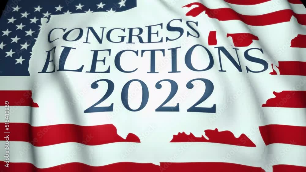 Waving flag, US congress elections 2022 concept, usa border and flag ...