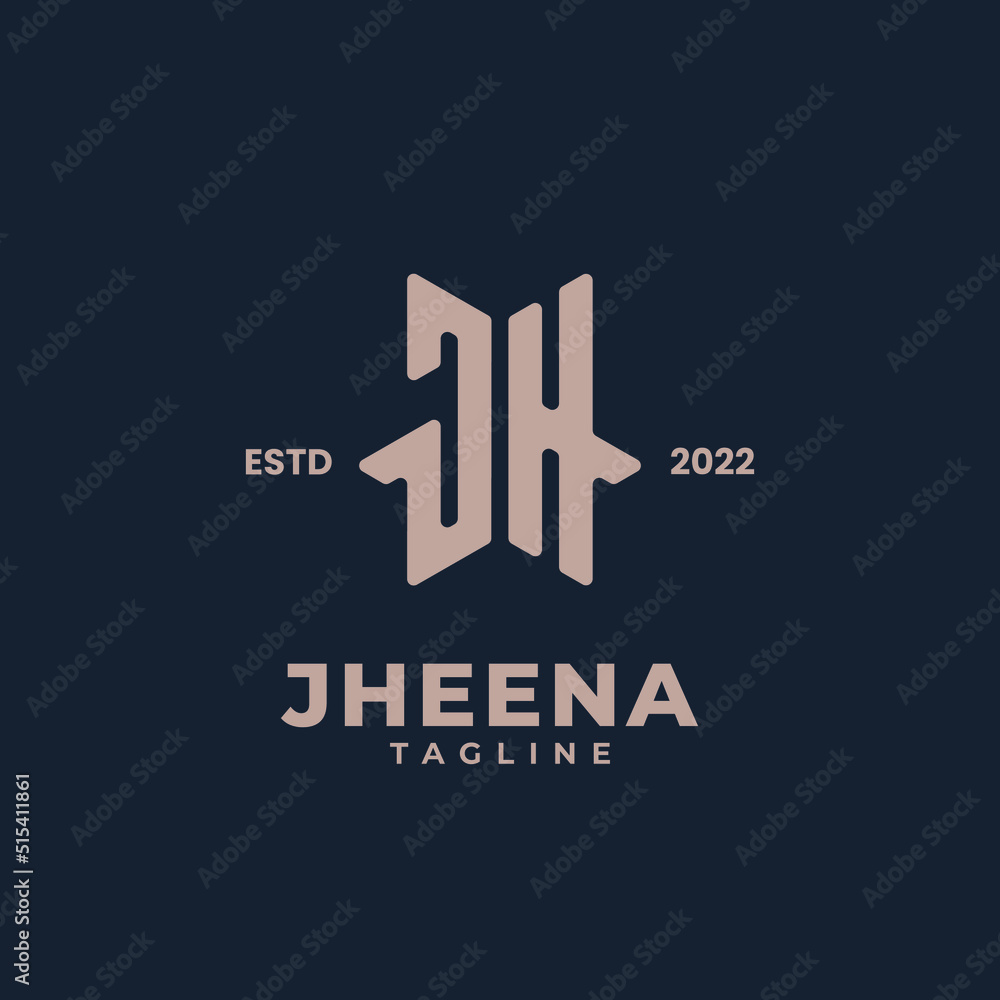 Initials monogram logo with letter JH Stock Vector | Adobe Stock