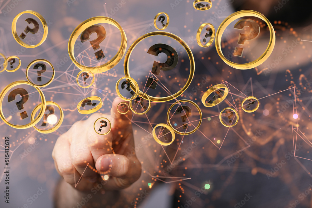 colored question marks background concept. 3D Rendering. Stock Photo ...