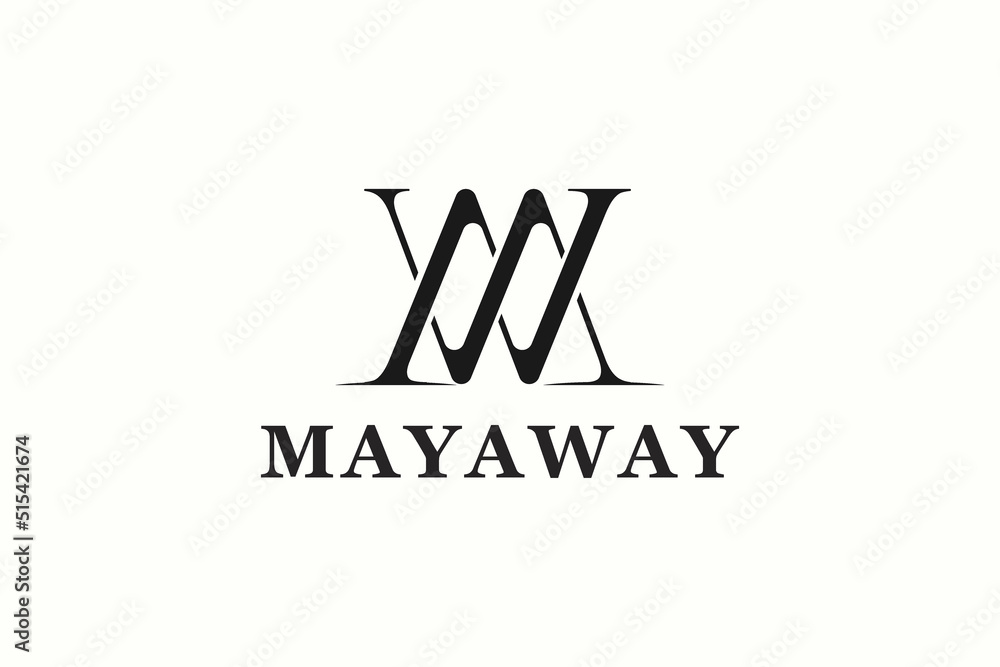 Letter M W MW WM logo design concept. Elegant vector logo template ...