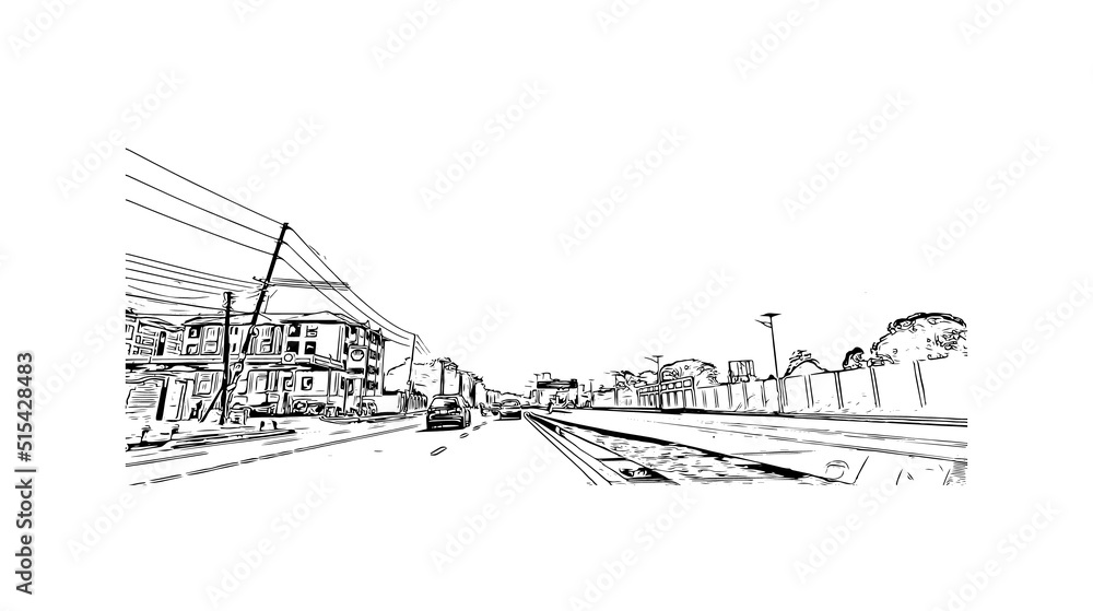 Building view with landmark of Nairobi is the capital of Kenya. Hand ...