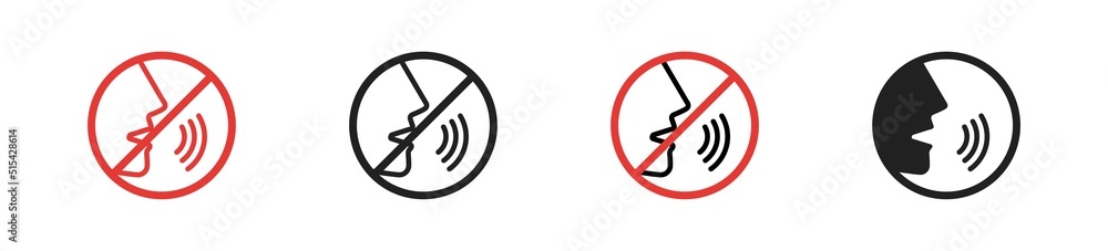 Talk icon set. Vector isolated illustration. Talking symbol collection ...