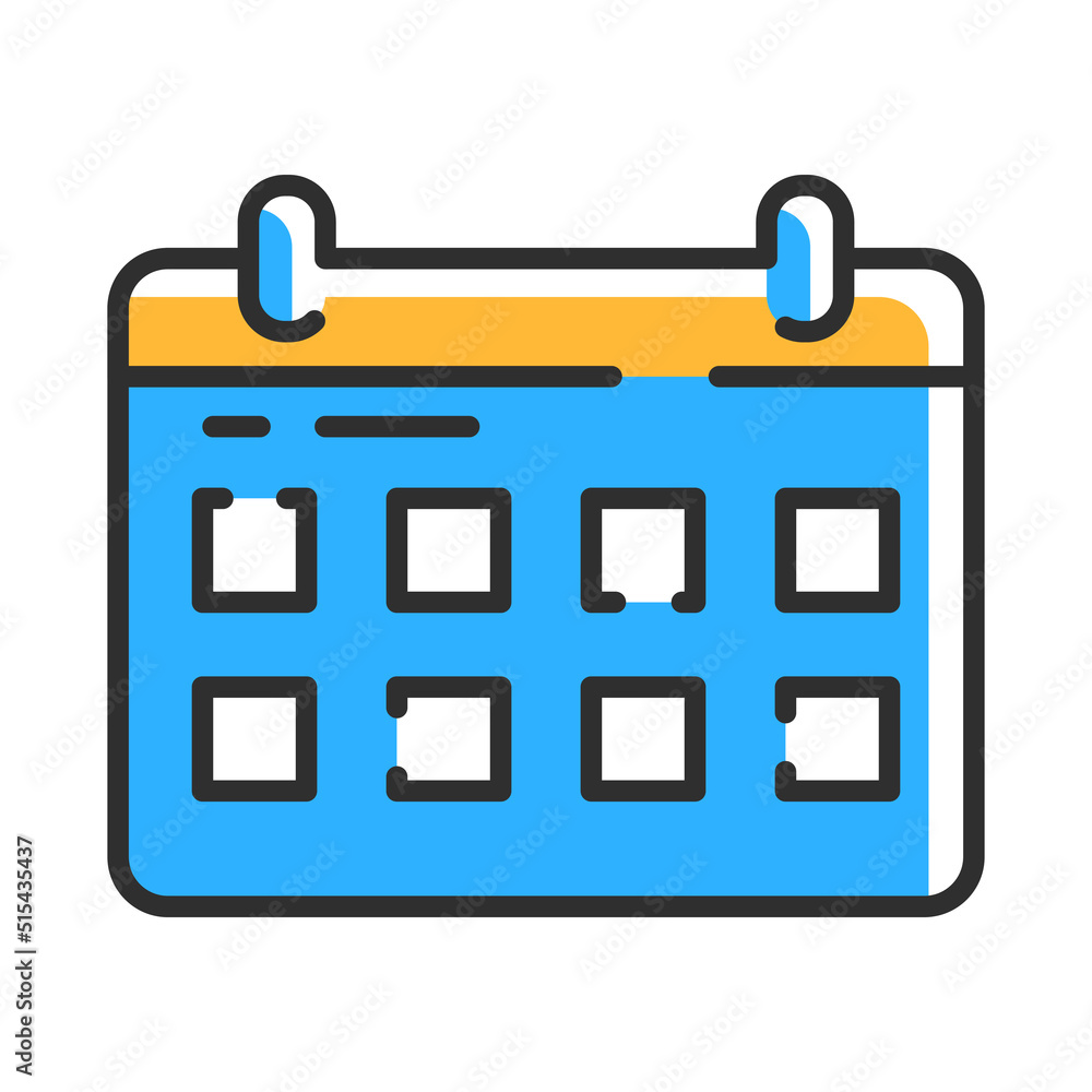 Time management line icon concept. Calendar logo ic color. Vector ...