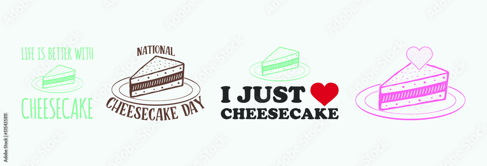 Vetor de National Cheesecake Day vector design with various colors and ...