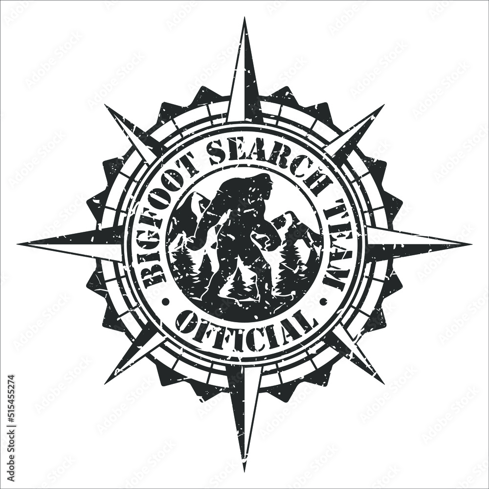 Bigfoot Illustration Clip Art Design Shape. Compass Silhouette Icon ...
