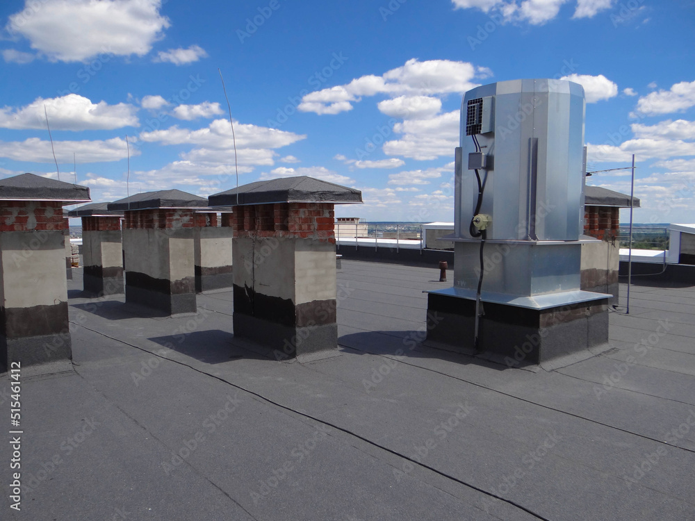 smoke extraction fan on the roof.brick shaft of natural ventilation ...