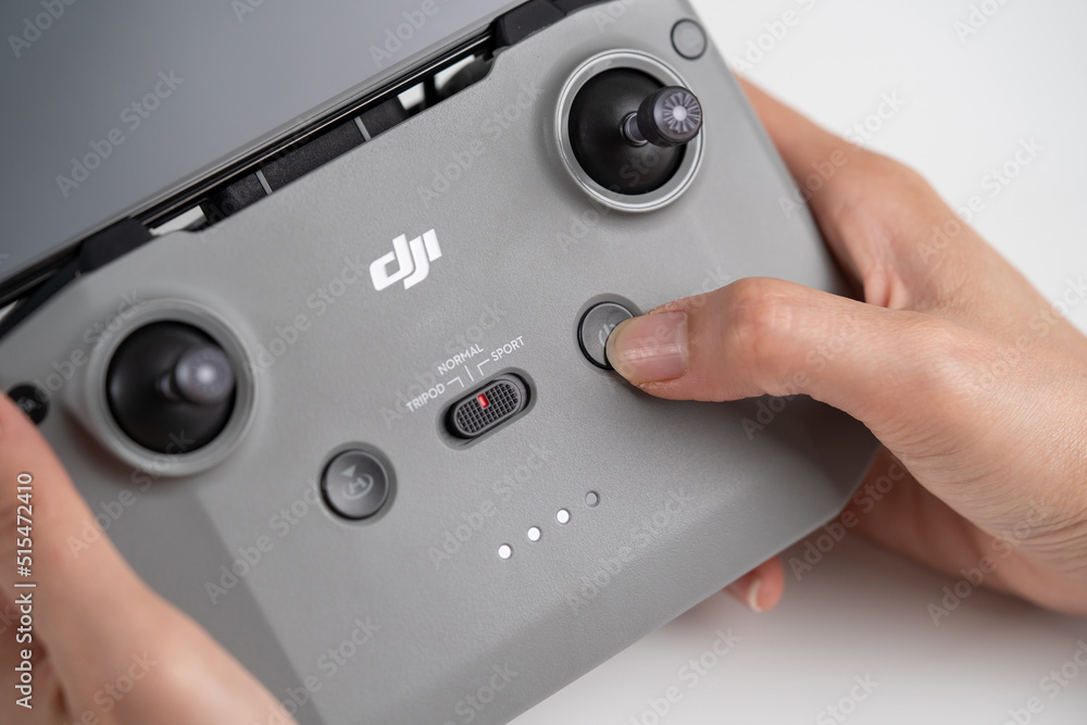 PENANG, MALAYSIA - JUL 08, 2020: Close up of the finger pressing the ...