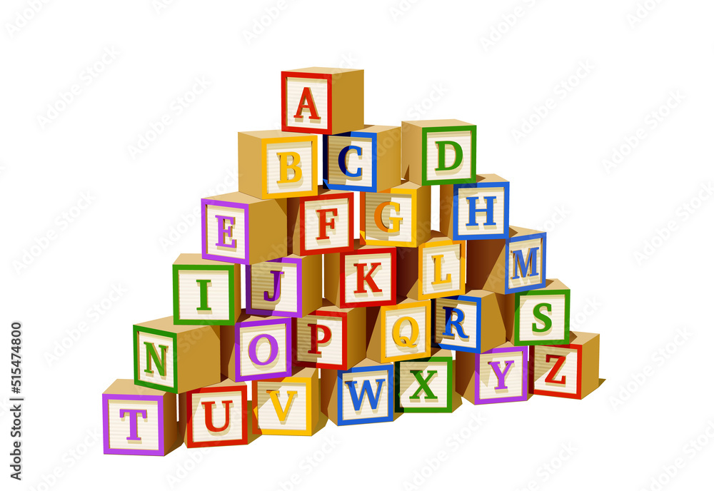 Pyramid of Colorful Alphabet Blocks. Vector Illustration Stock Vector ...