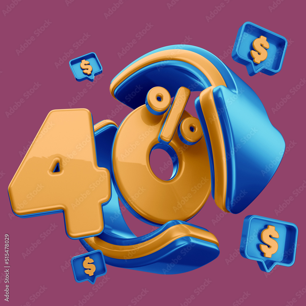 SELO CASHBACK 40% ELEMENTO PARA COMPOSIÇÃO DE VAREJO E PROMOÇÃO RENDER ...