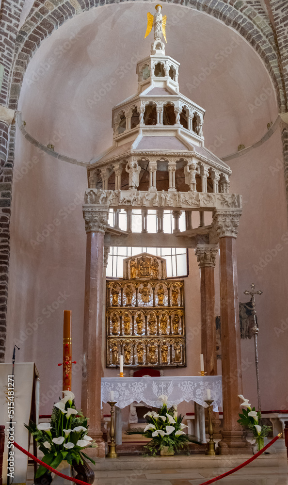 Main altar of Cathedral Of Saint Tryphon Kotor Montengro Stock Photo ...