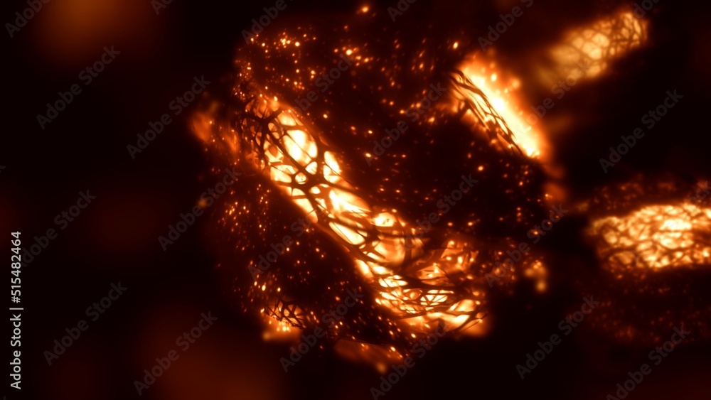 Nuclear radioactive fusion energy cell. Futuristic concept 3D ...