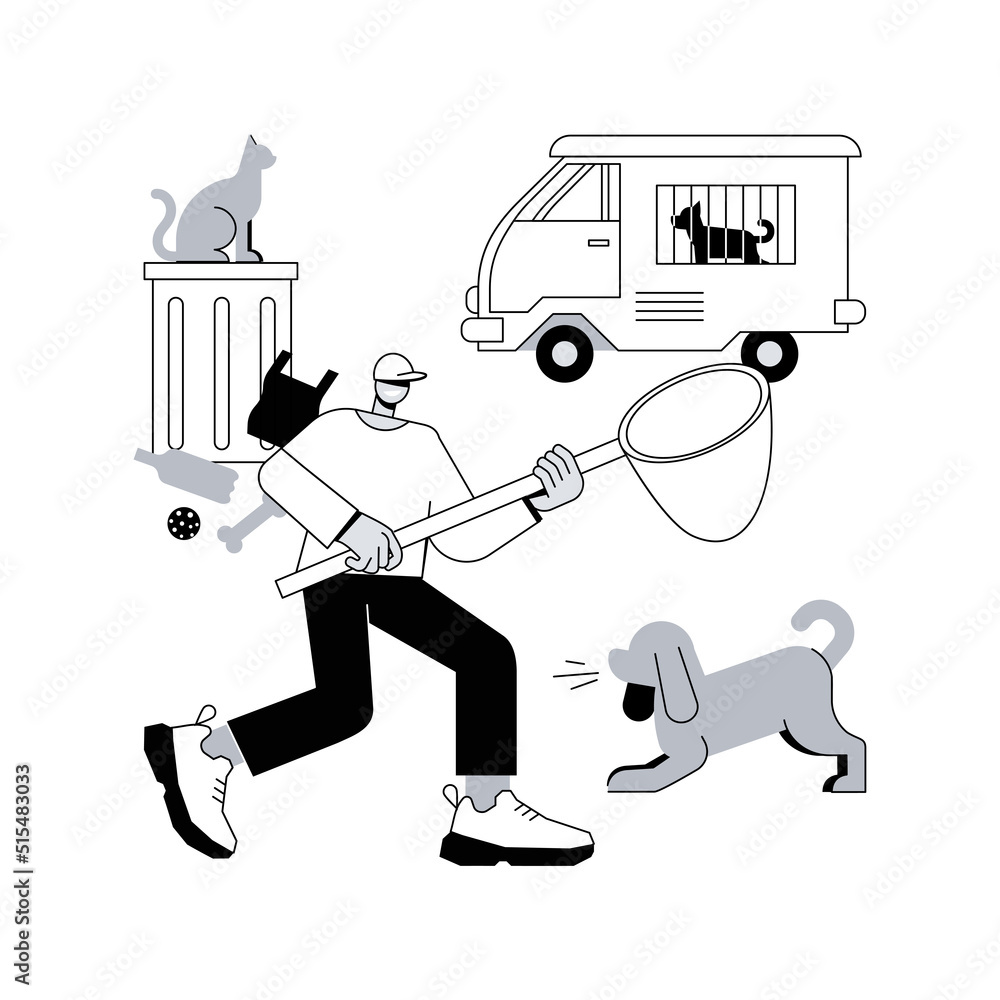 Vetor de Animal control service abstract concept vector illustration ...