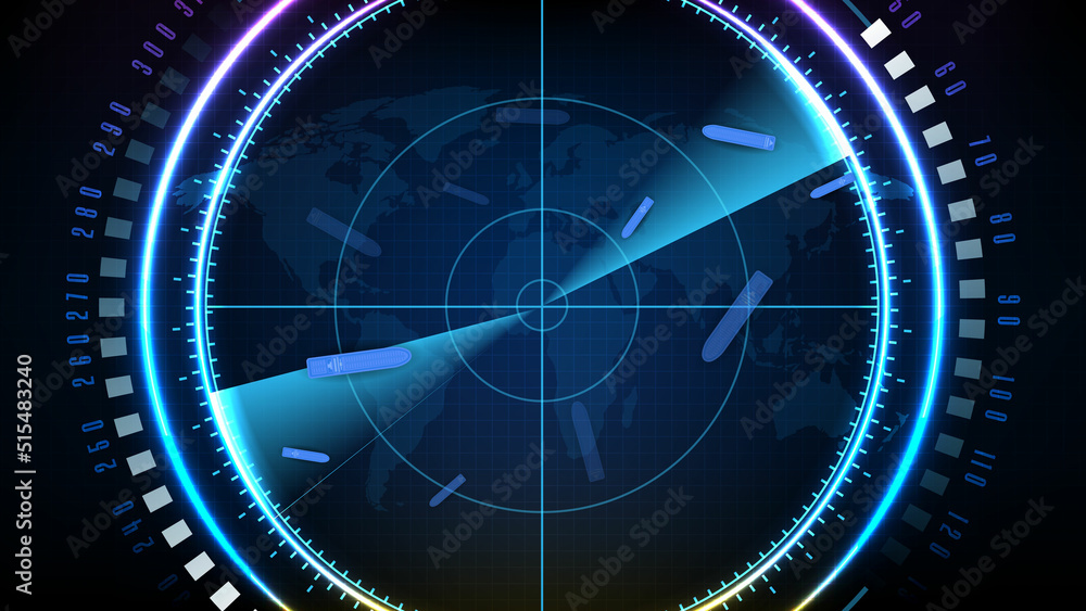 abstract background of futuristic technology screen scan radar shipping ...